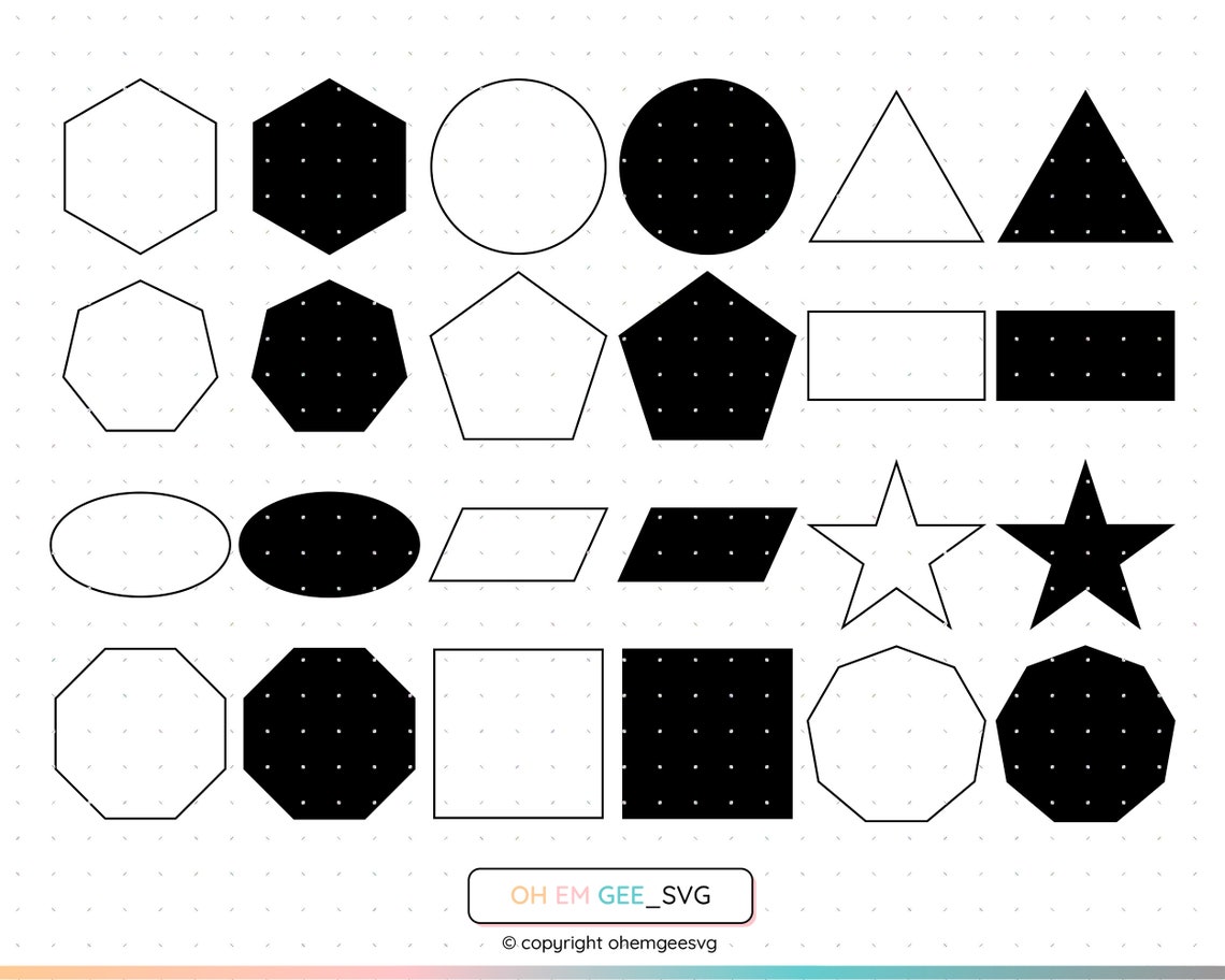 Geometric Shapes SVG Bundle: Basic Clip Art (digital Download) - Etsy