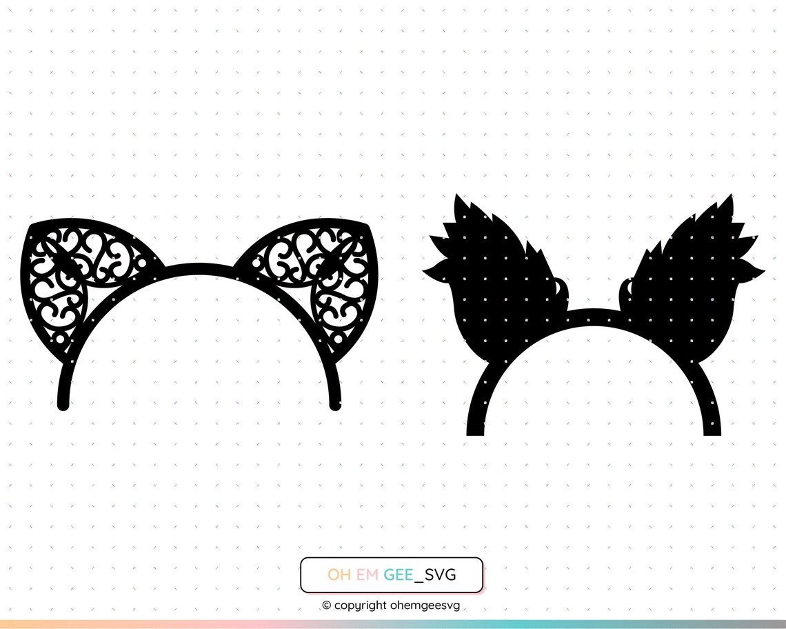 Cat Ears Headband Svg Cat Ears Png Headband Clipart Cat Etsy