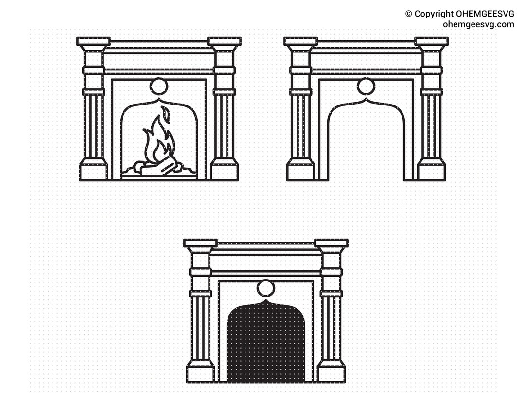 Fireplace Svg, Fire Place Svg, Furnace Svg, Chimney Svg, Fireside Svg ...