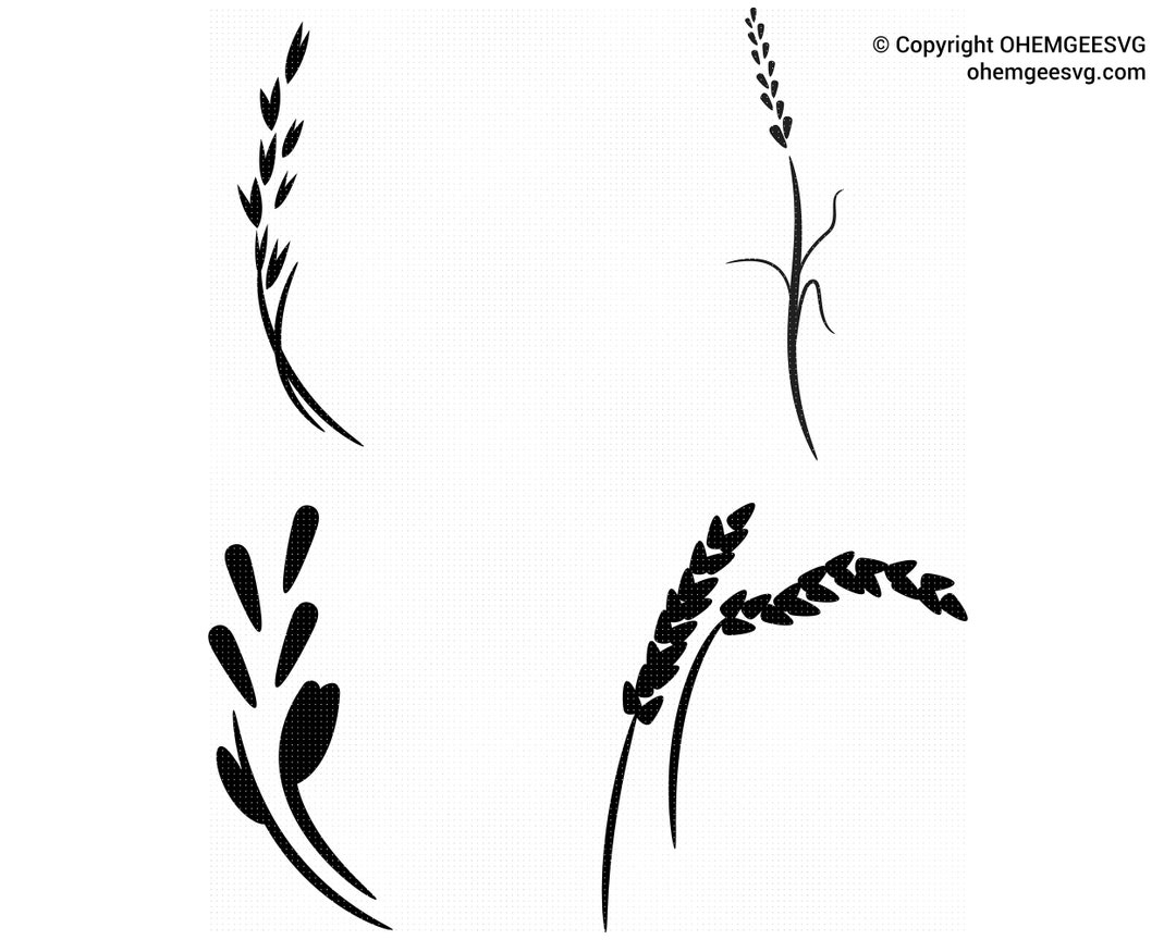 Wheat Saved in Svg and Png Files, Wheat Clipart, Grain Dxf, Oats Eps ...