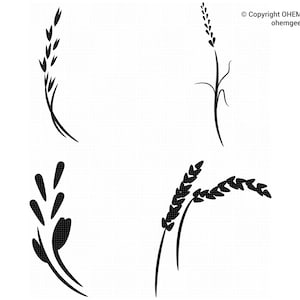Wheat Saved in Svg and Png Files, Wheat Clipart, Grain Dxf, Oats Eps ...