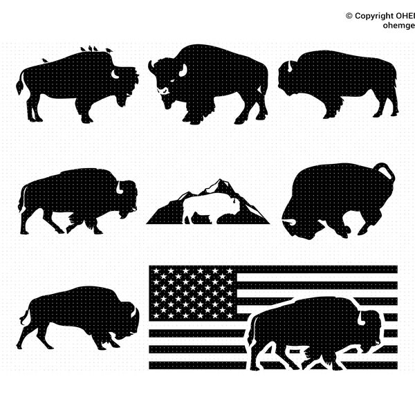 Buffalo American Flag Svg - Etsy