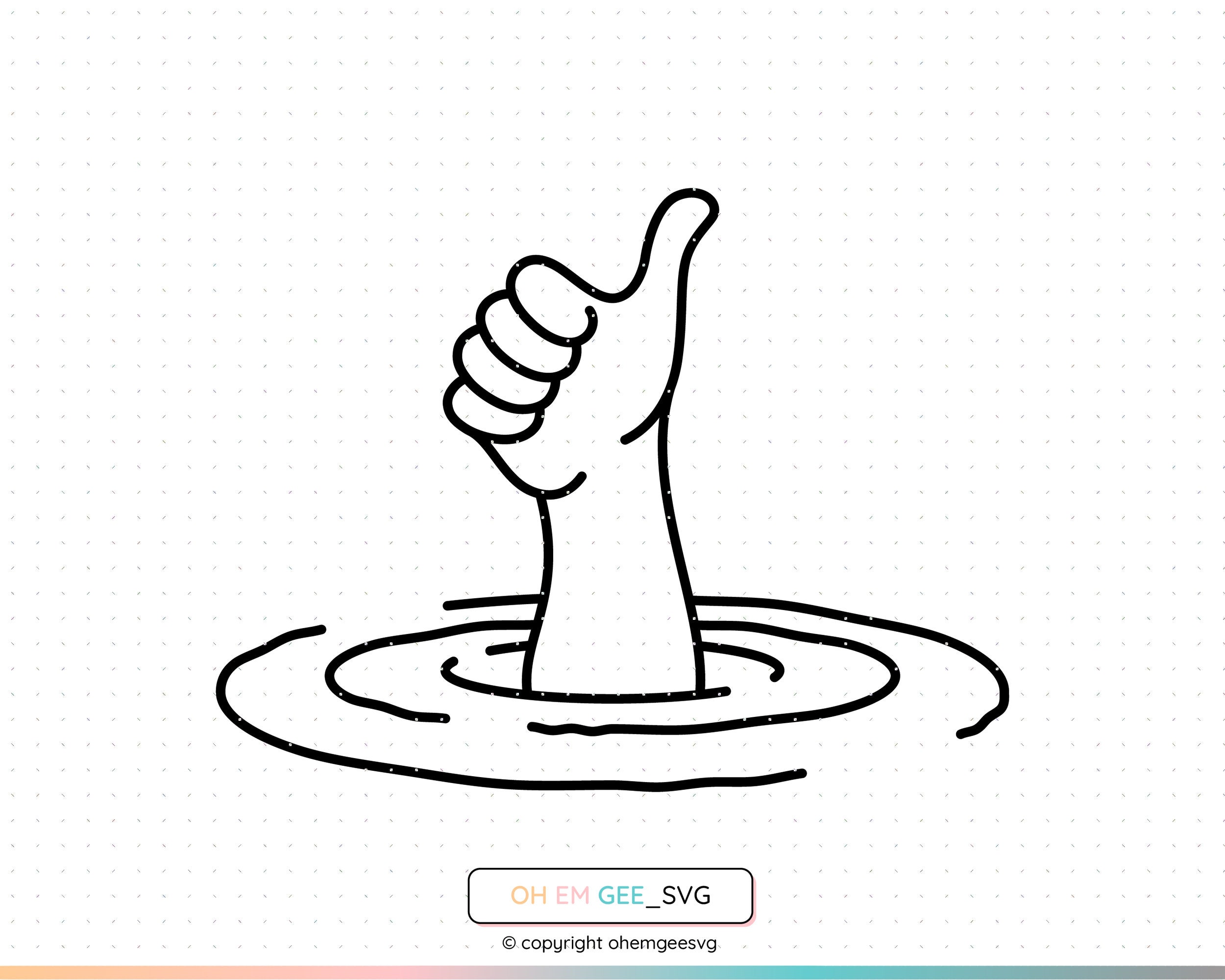 Drowning Hand Drawing