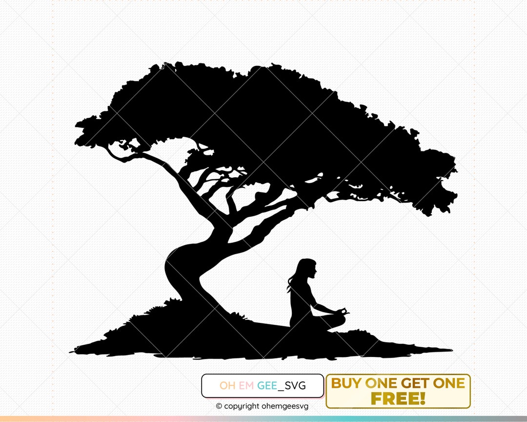 Meditation Under Tree SVG: Inner Peace Silhouette (digital Download) - Etsy