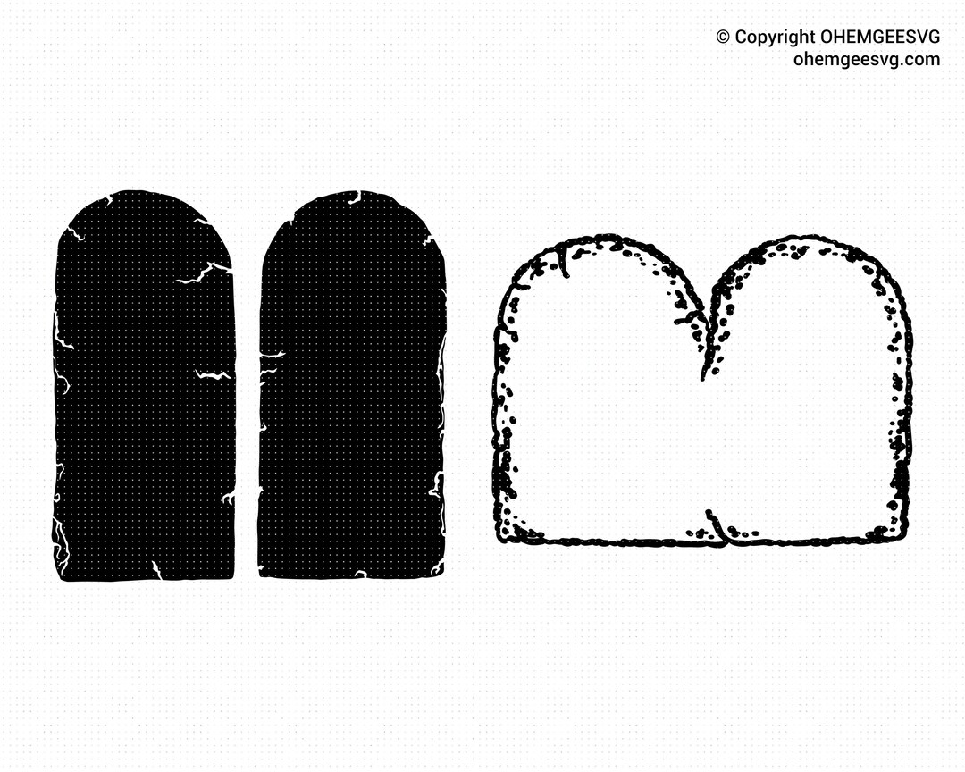 Ten Commandments SVG: Bible Verse Stone Tablet Clipart (digital ...