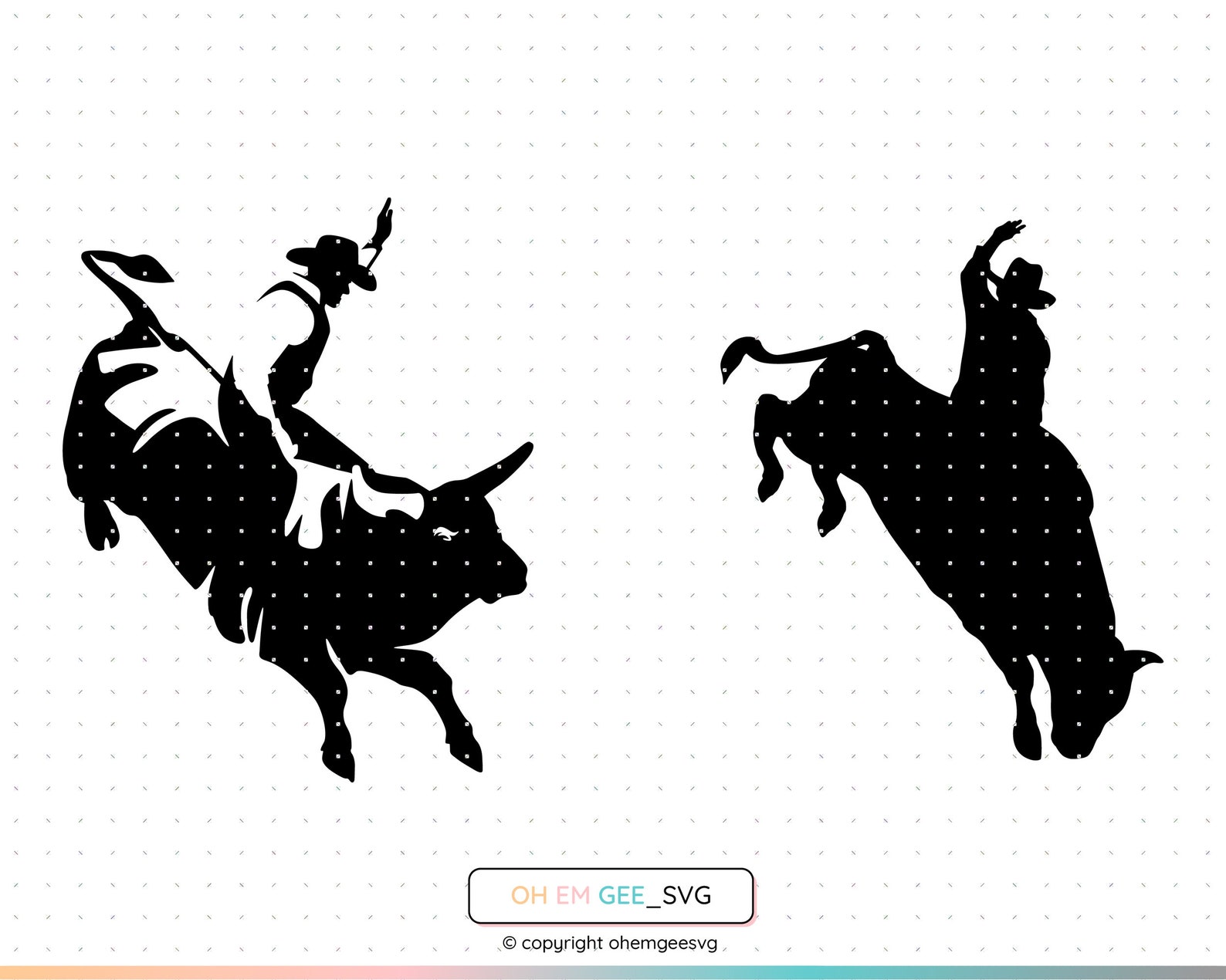 Rodeo Svg Bull Riding Clipart Steer Riding Dxf Bull Rider - Etsy