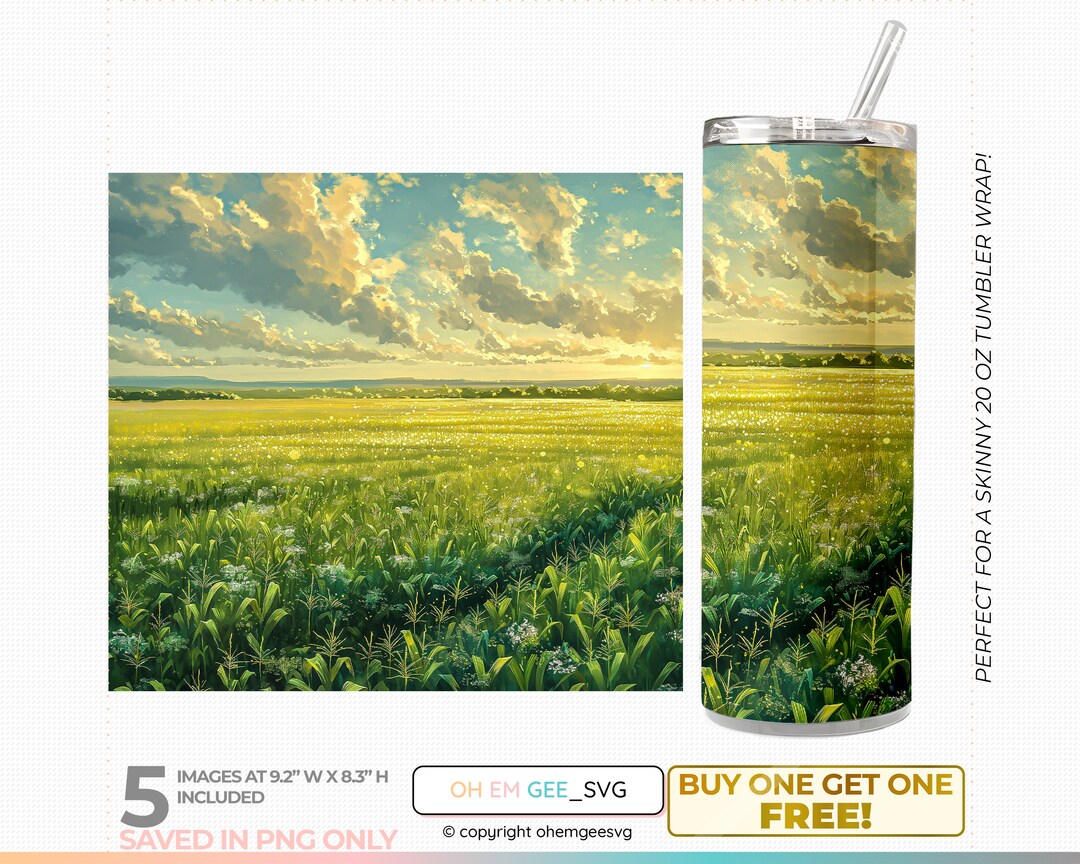Cornfield Skinny 20 Oz Tumbler Wrap, Corn Field for Sublimation, Farm ...