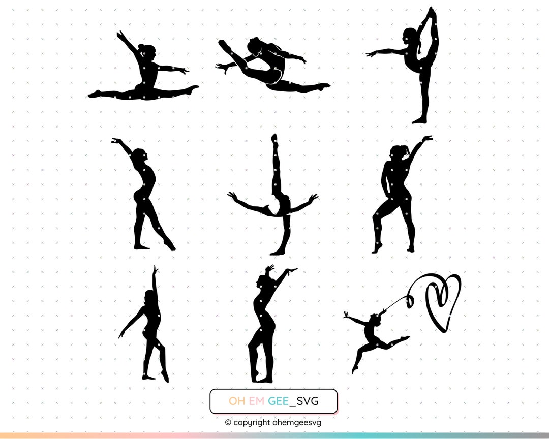 Gymnastics Silhouette SVG Bundle, Gymnastics Png, Gymnastics Clipart ...