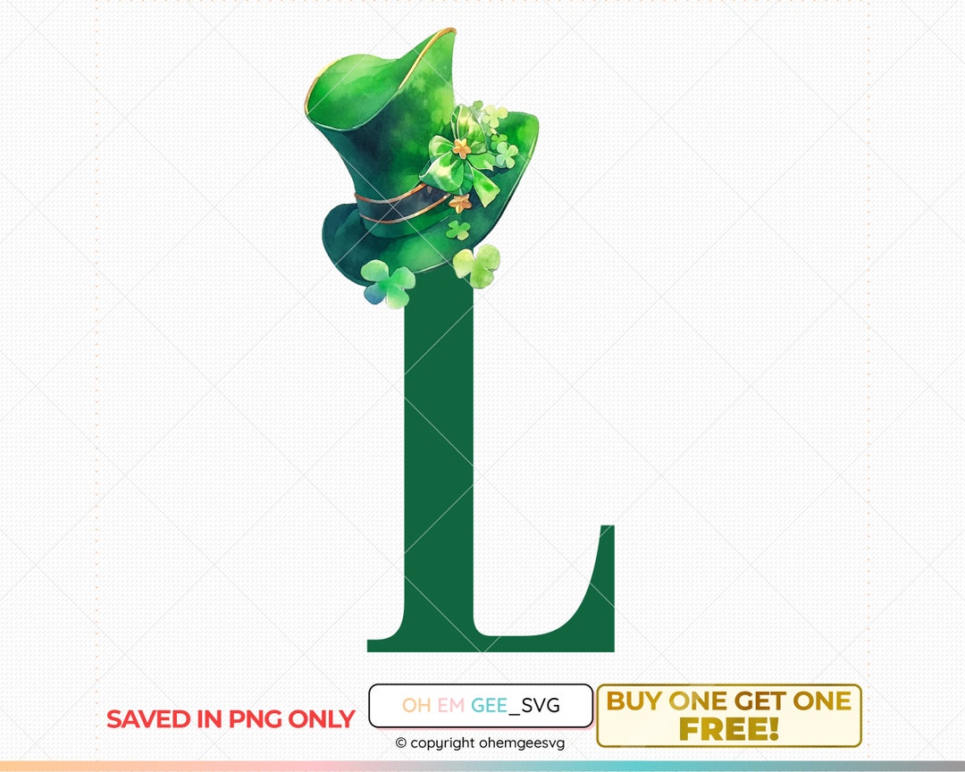 Leprechaun Hat Alphabet Clipart: St Patrick's Day Monogram (PNG) - Etsy