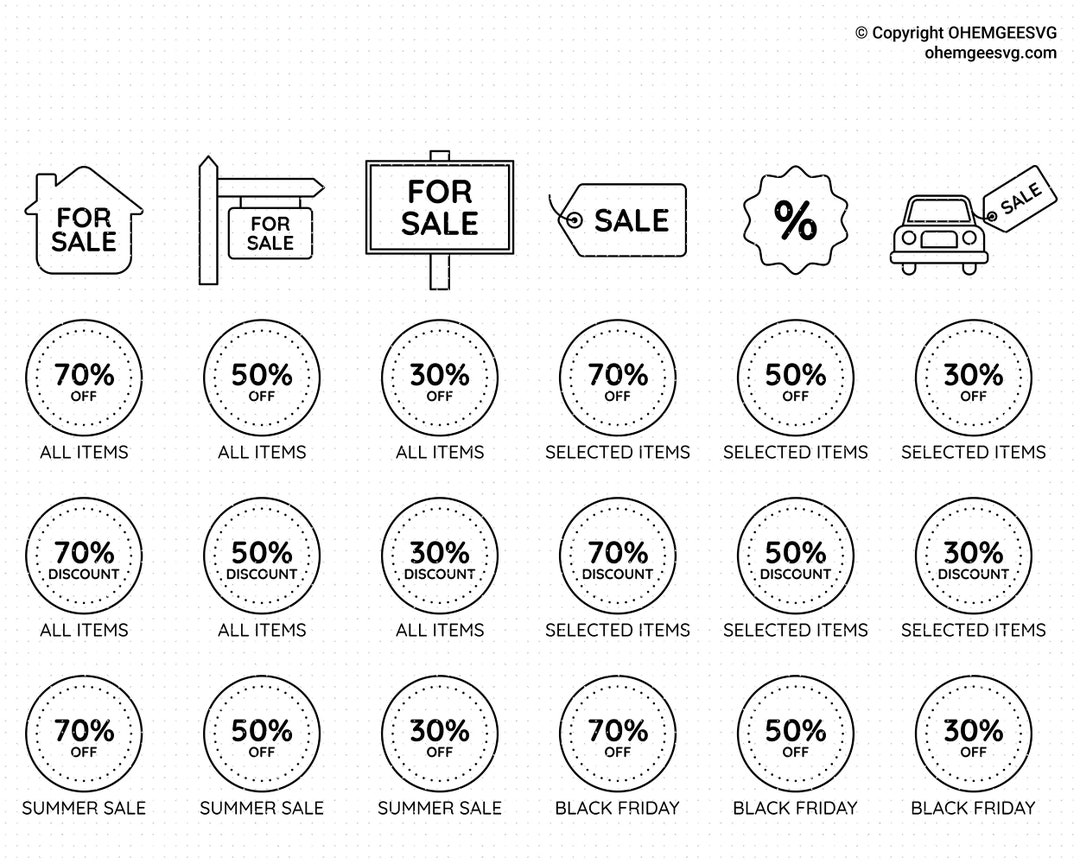 For Sale Icons Saved in Svg and Png Files, Discount Symbols Clipart ...