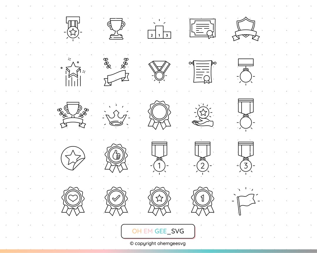 Rewards Icon Saved in Svg and Png Files, Badges Clipart, Trophy Eps ...