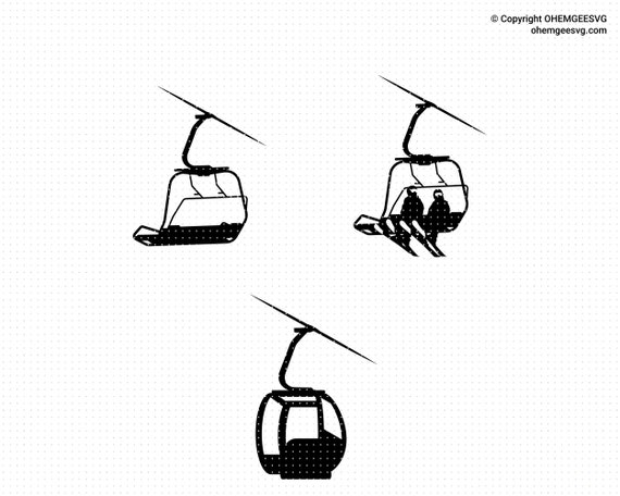 Ski Lift Svg Gondola Lift Png Skiing Clipart Chairlift Dxf - Etsy UK