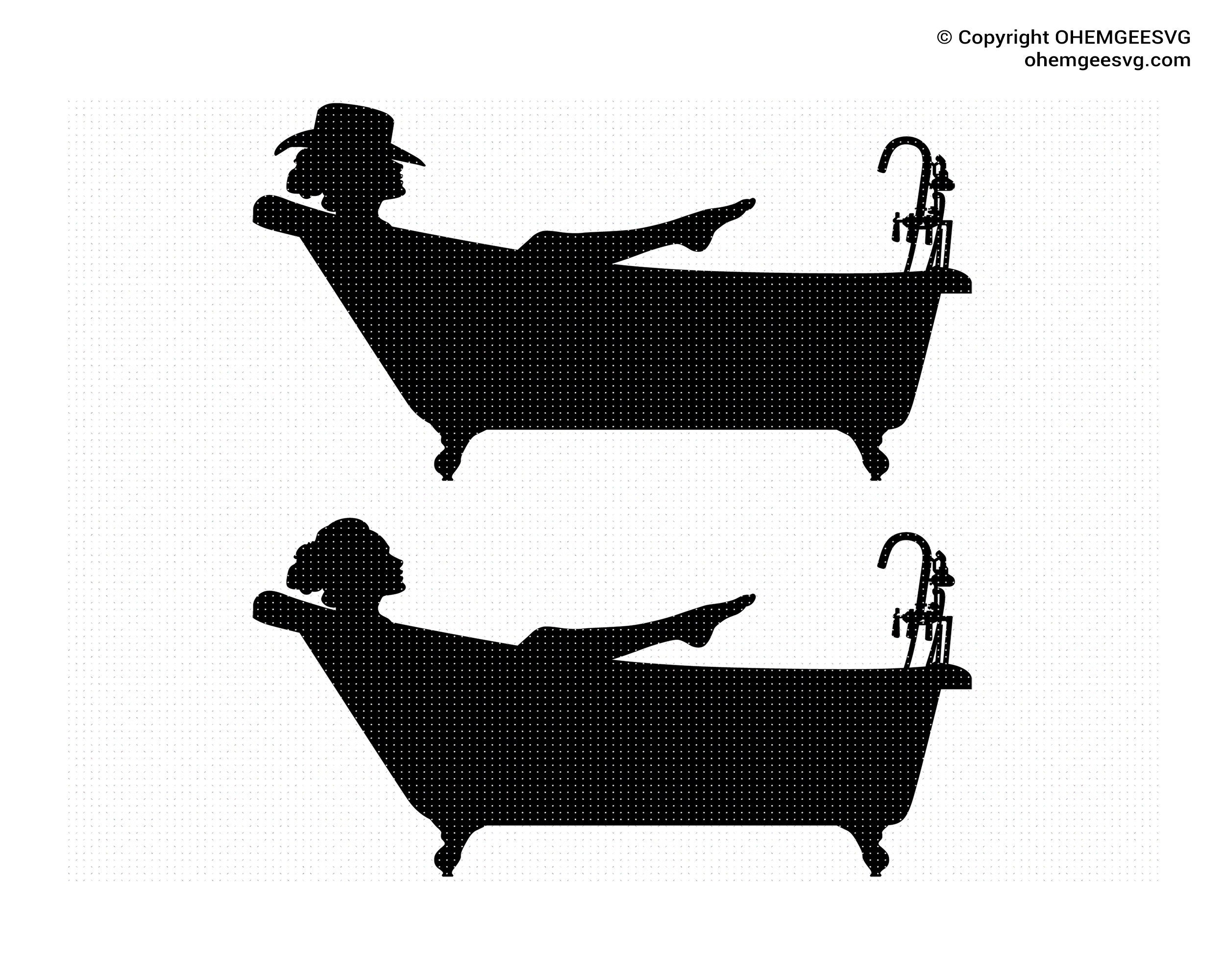 Woman in a Bathtub SVG, Female Taking a Bath Svg,woman Bathing Svg ...