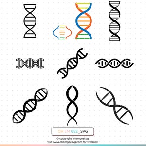 Dna Strand SVG Bundle, Dna Strand Png, Genes Clipart, Helix Dxf, Dna ...