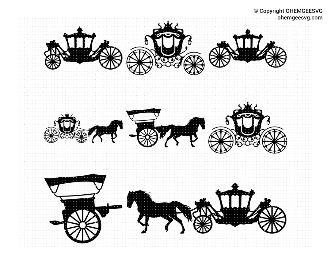 Horse Carriage Svg, Princess Carriage Png, Horse-drawn Carriage Clipart ...