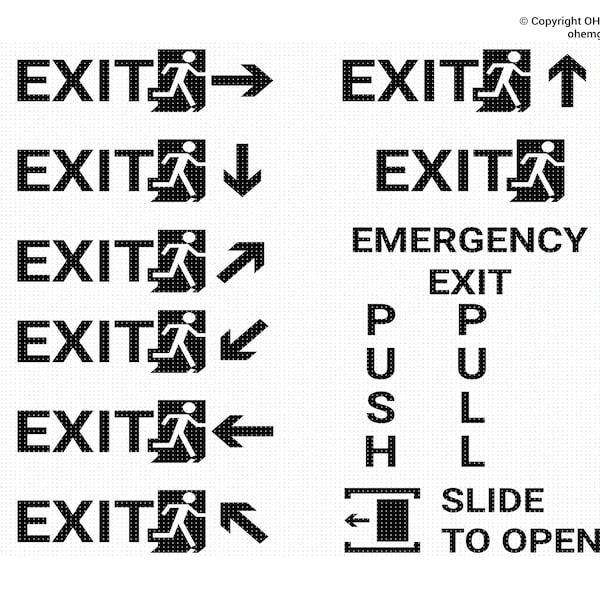 Exit Sign With Arrow - Etsy