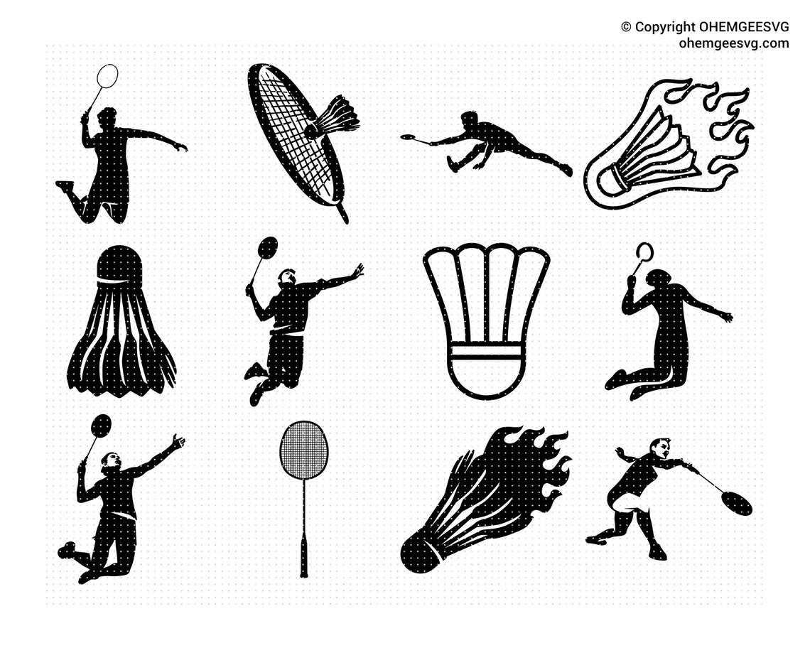 Badminton SVG Bundle Badminton SVG Badminton Silhouette | Etsy
