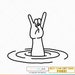 Rock on Hand Sign From Water Svg, Rock on Clipart, Rock and Roll Png ...