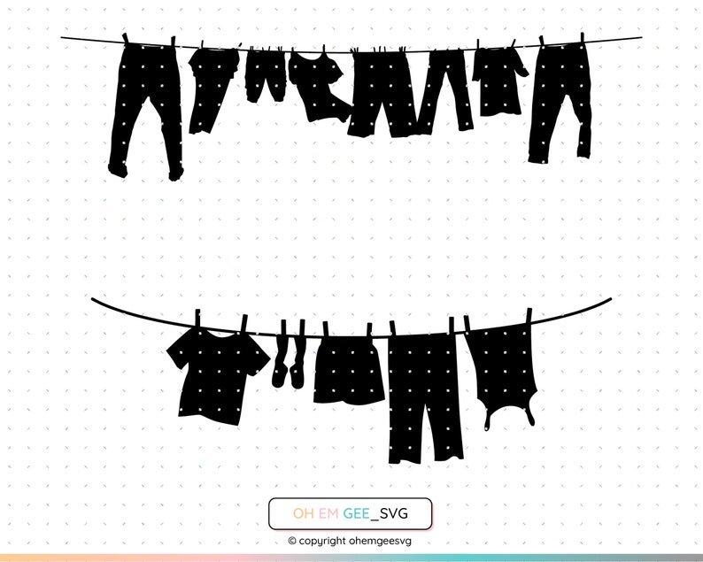 Clothesline Svg Line of Clothes Png Drying Clothes Clipart - Etsy
