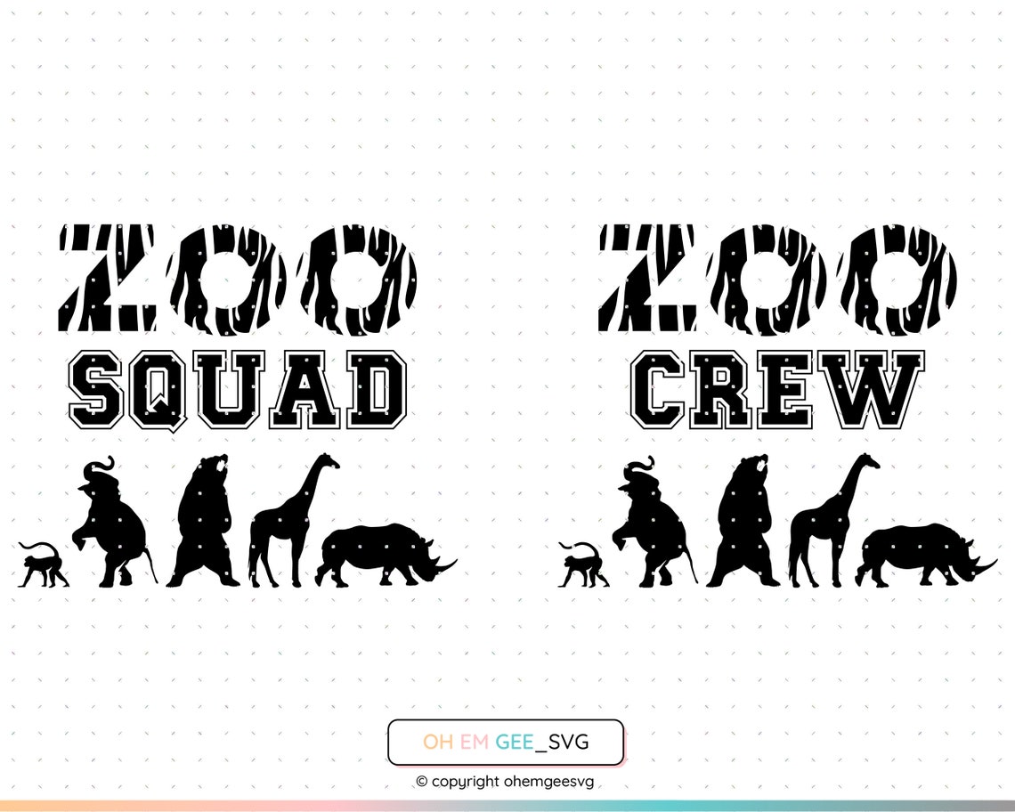 Zoo Crew Svg Zoo Squad Png Zoo Animals Clipart Zoo Eps Zoo - Etsy