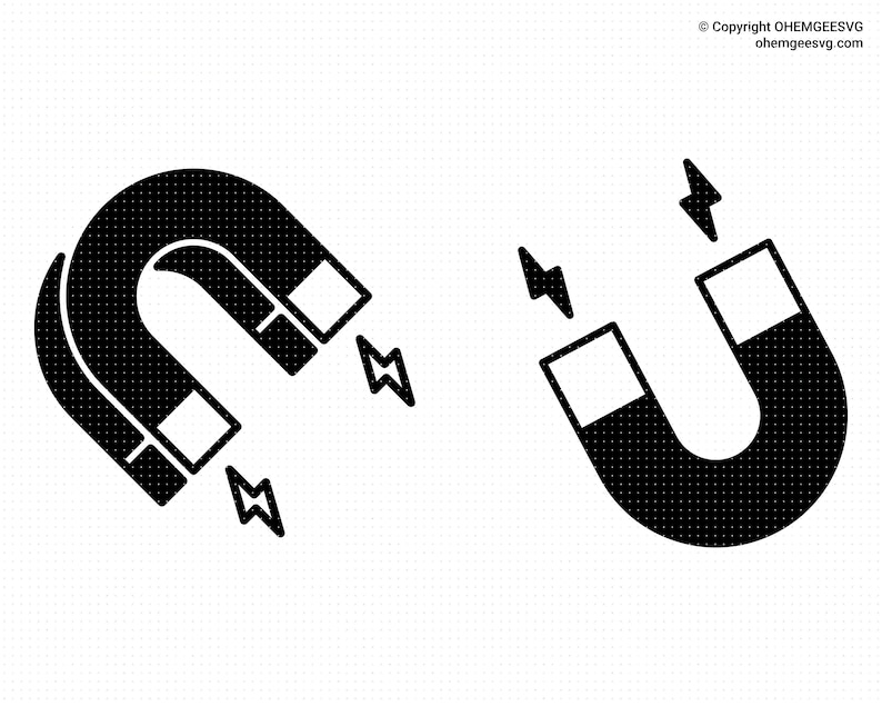 Magnet Svg Magnets Png Magnetic Force Clipart Science Dxf | Etsy