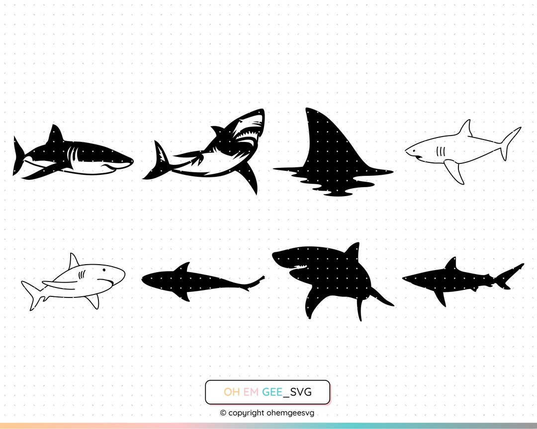 Sharks Saved in Svg and Png Files, Shark Clipart, Sharks Dxf, Shark Fin ...