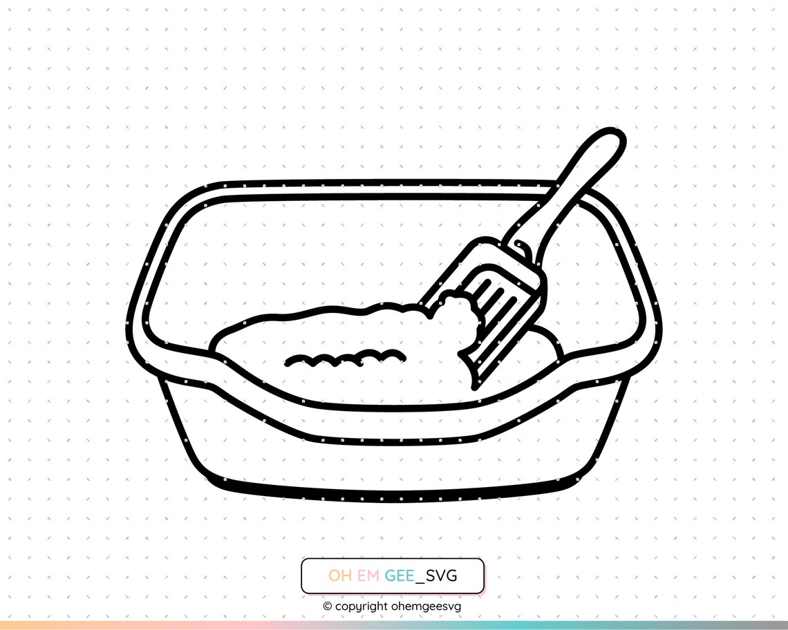Litter Box Svg Cat Box Png Litter Tray Clipart Litter Pan - Etsy