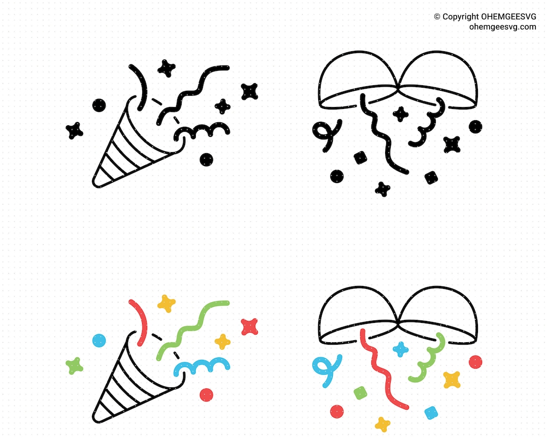 Confetti Svg, Party Png, Celebration Clipart, Confetti Eps, Party Dxf ...