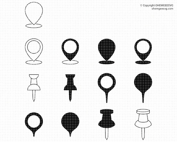Place Markers Svg Map Marker Png Location Markers Clipart - Etsy