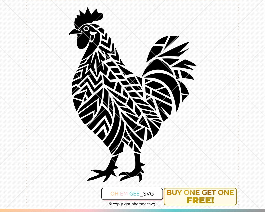 Chicken Svg, Geometric Hen Clipart, Abstract Chicken Png, Hen Dxf ...