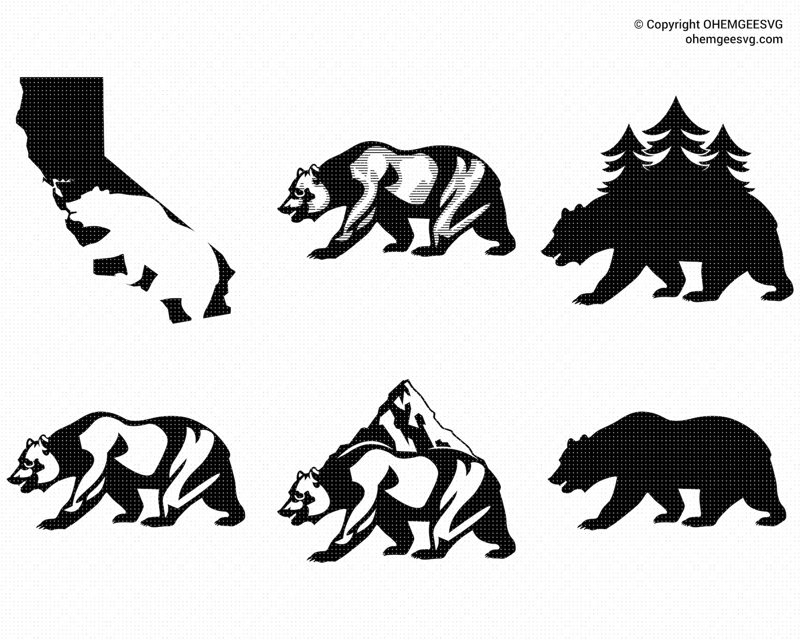 California Bear SVG Bundle California Bear SVG US State Svg | Etsy