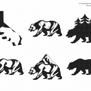California Bear SVG Bundle, California Bear SVG, US State Svg, Grizzly ...
