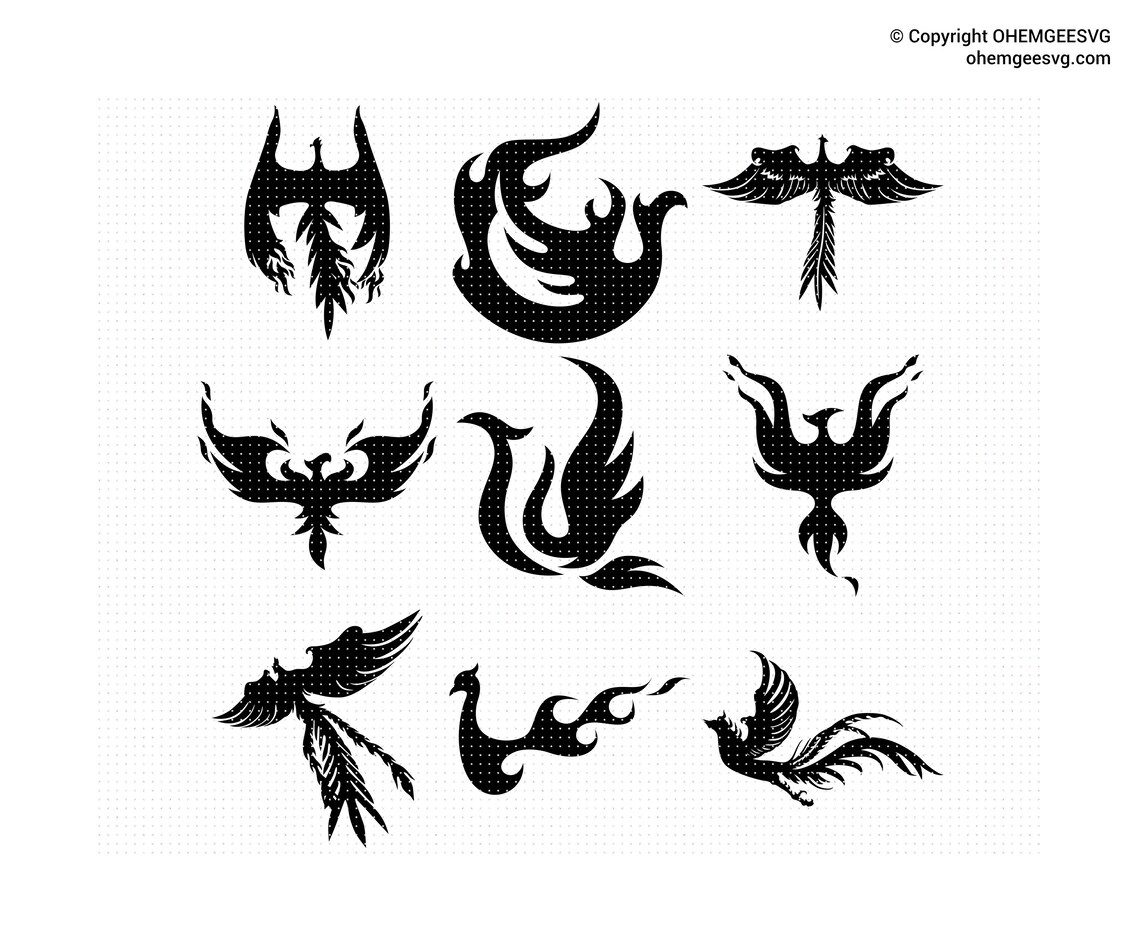 Phoenix SVG Bundle Phoenix Png Firebird Clipart Fire Dxf | Etsy
