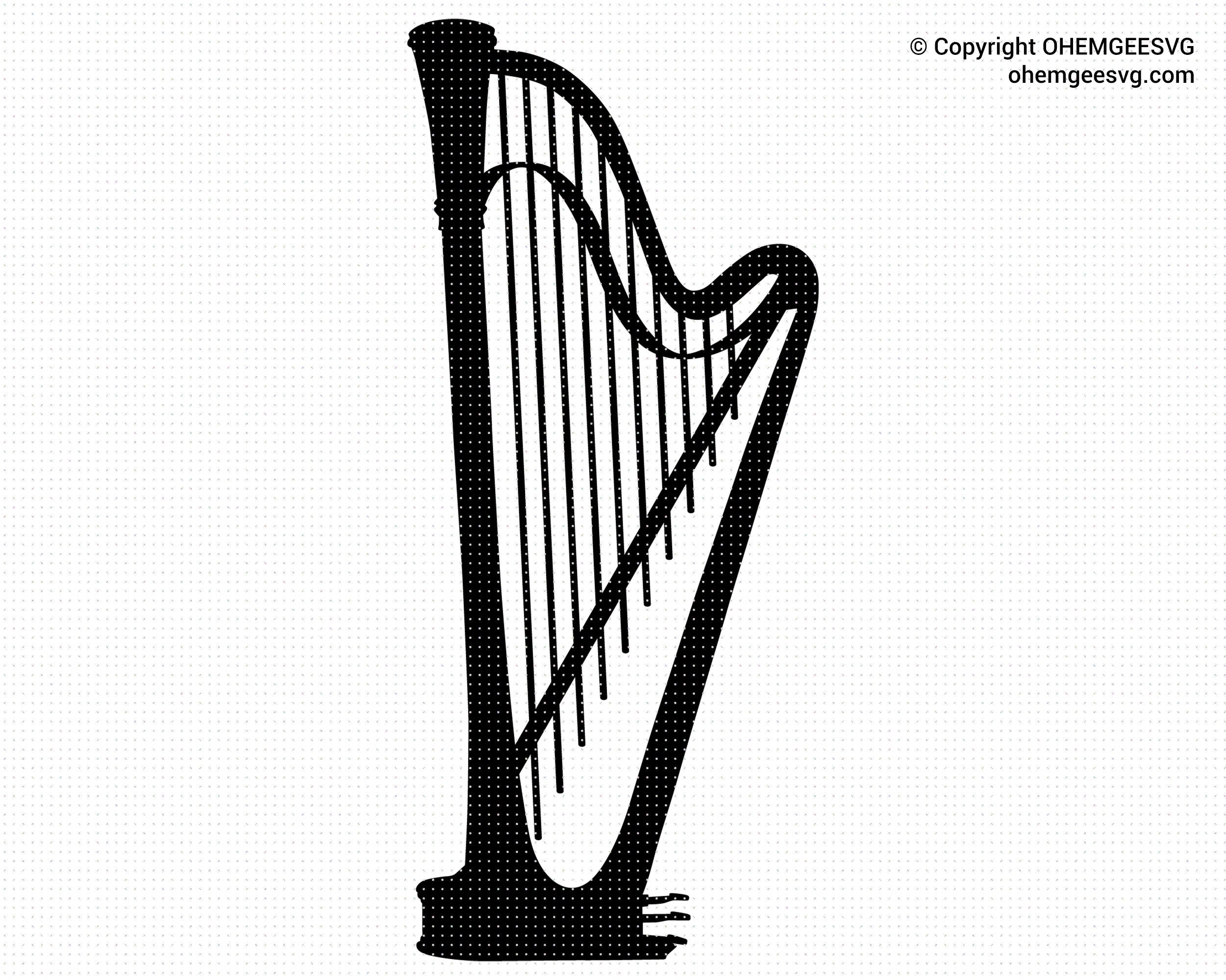Harp Svg Harp Png Harp Clipart Harp Dxf Harp Eps Harp | Etsy