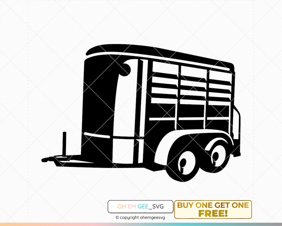 Livestock Trailer Svg, Cattle Trailer Clipart, Horse Trailer Png ...