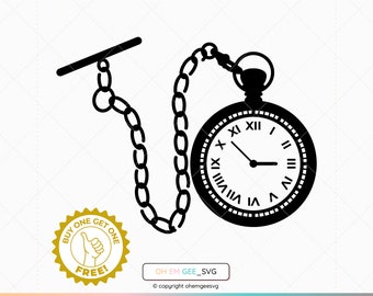 Pocket Watch Outline SVG, Pocket Watch Svg, Watch Svg, Pocket Watch ...