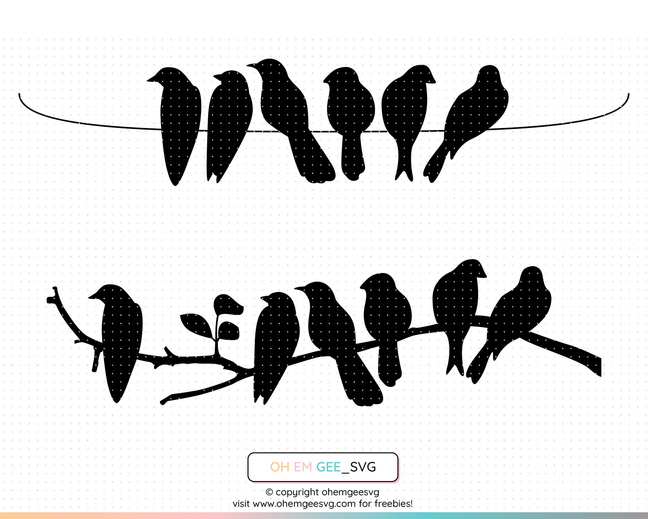 Birds on A Wire SVG Birds on a Tree Branch Svg Tree Branch - Etsy Sweden
