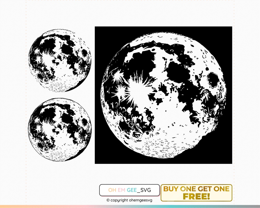 The Moon Svg, Solar System Png, Planets Clipart, Moon Dxf, Moon Eps ...