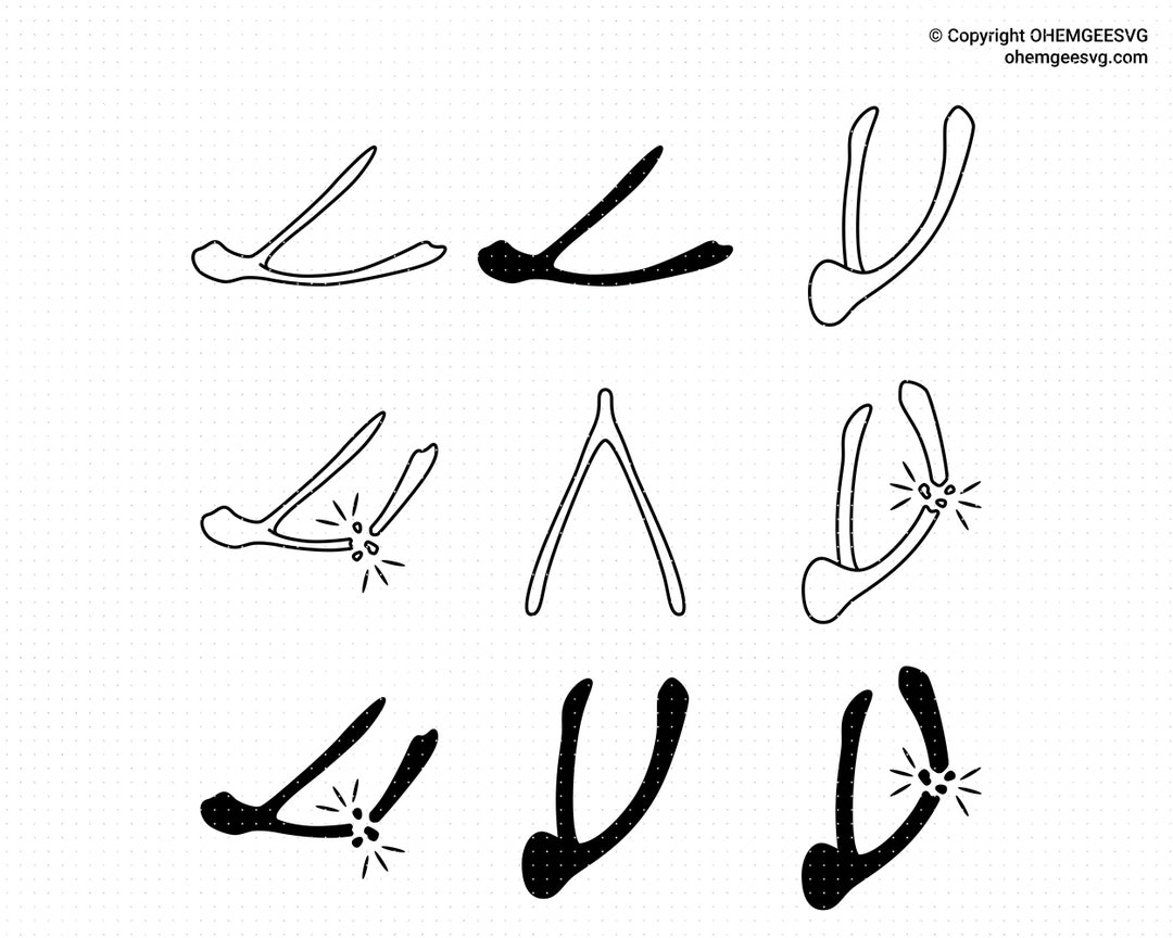 Wishbone Saved in Svg Anf Png Files, Wish Bone Clipart, Good Luck Dxf ...