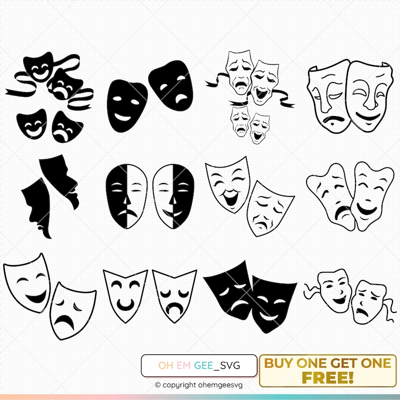 Theater Mask Svg - Etsy