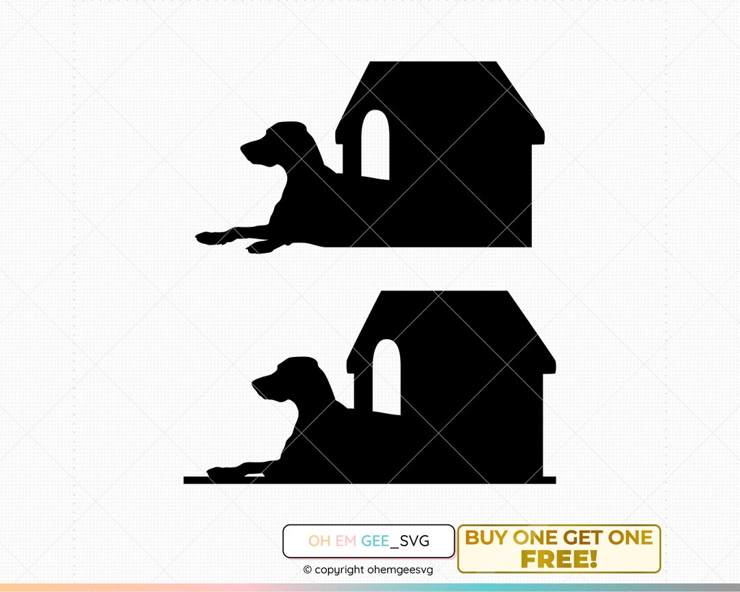 Dog in a Dog House Saved in Svg and Png Files, Dog House Clipart, Dog ...