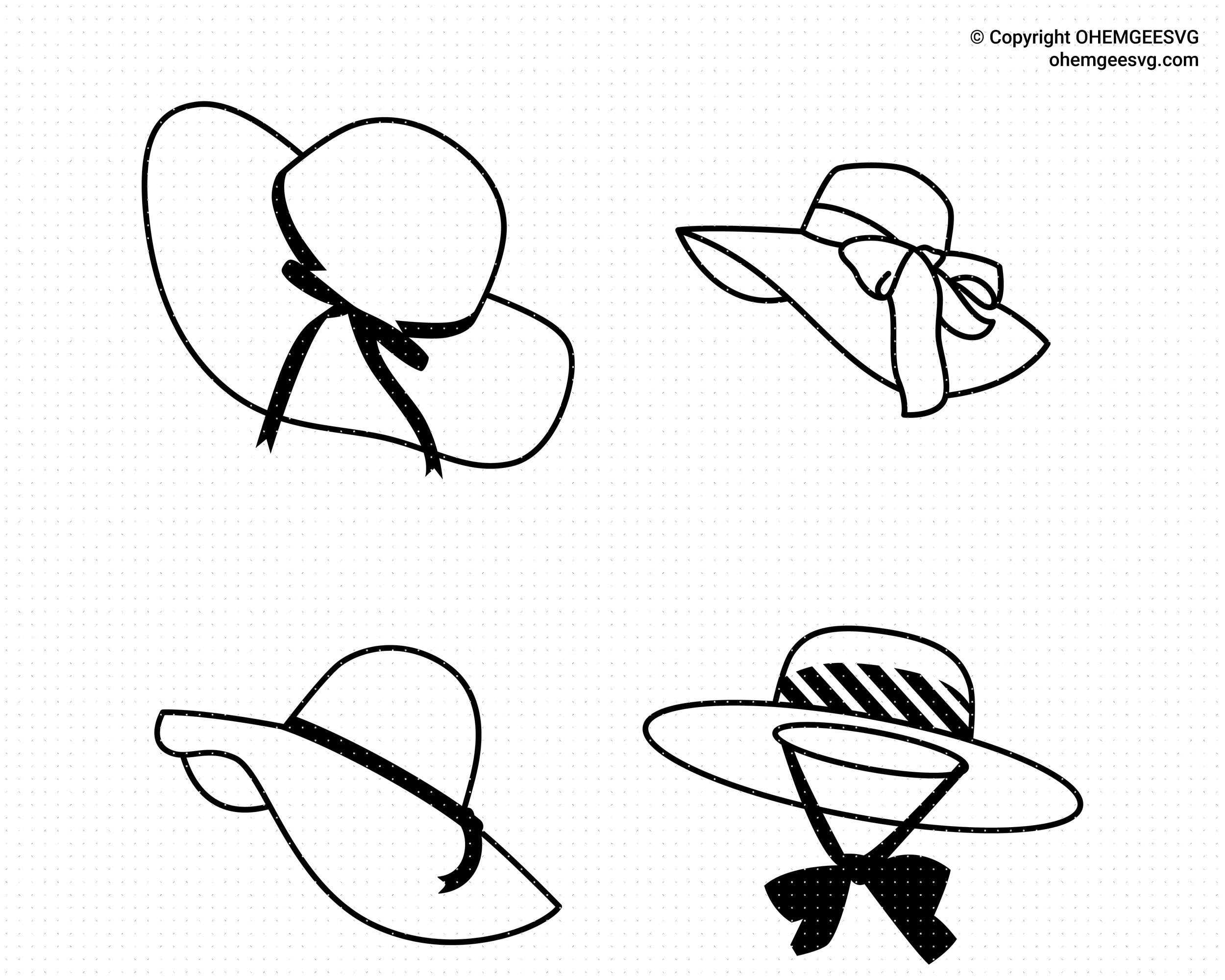 Summer Hat Saved in Svg and Png Files, Straw Hat Clipart, Beach Hats ...