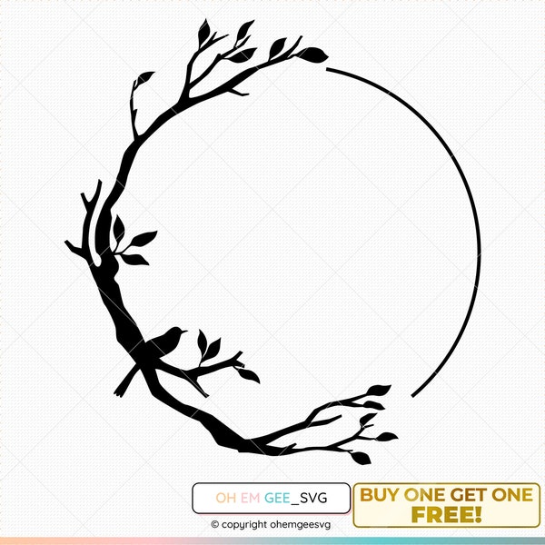 Circle Branches Svg - Etsy