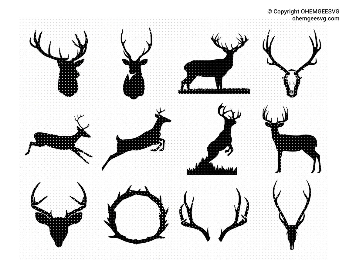 Stag Svg Buck Png Stag Antlers Clipart Stag Dxf Stag Eps - Etsy