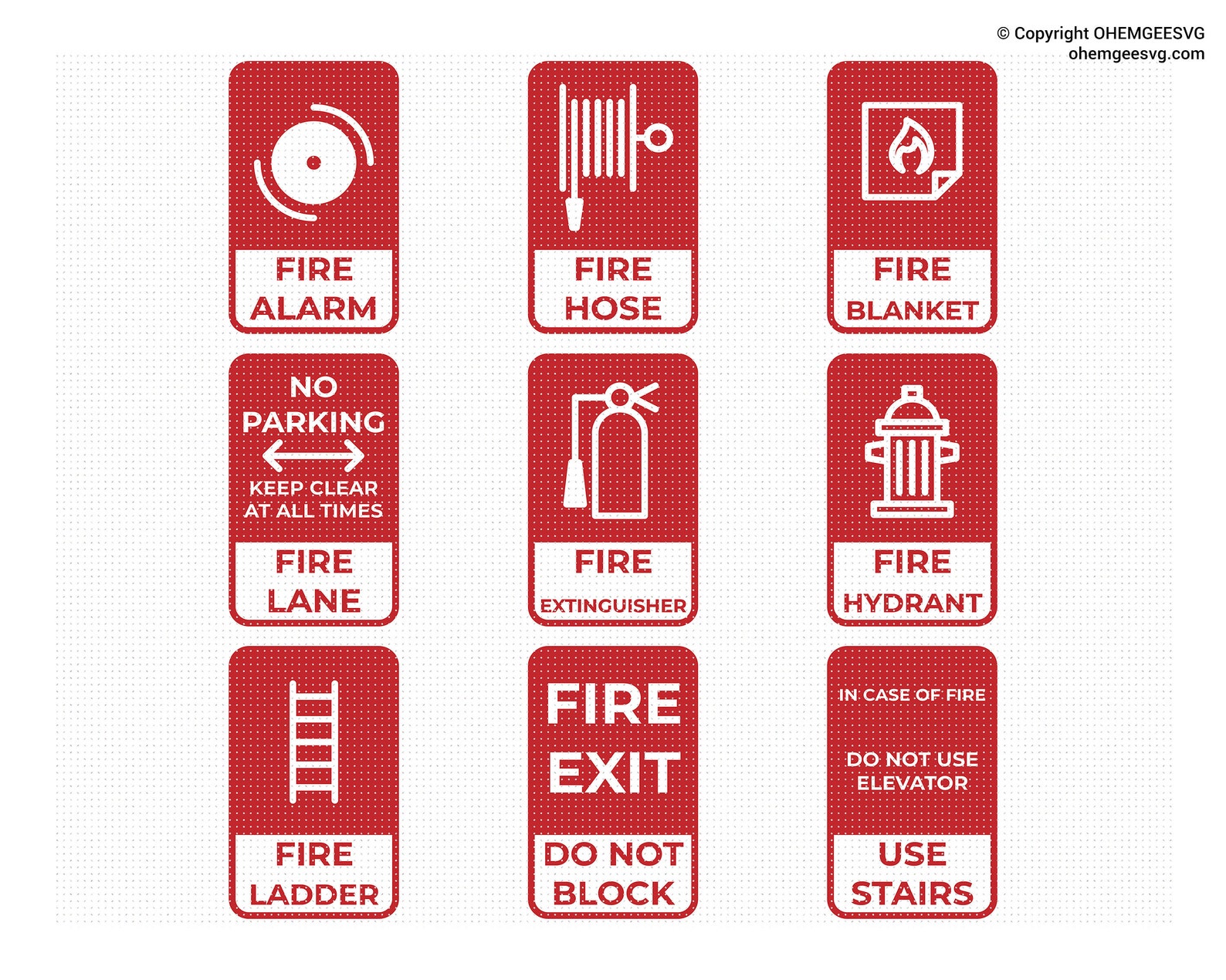 Fire Safety Sign SVG Bundle Fire Safety Sign Svg Safety | Etsy