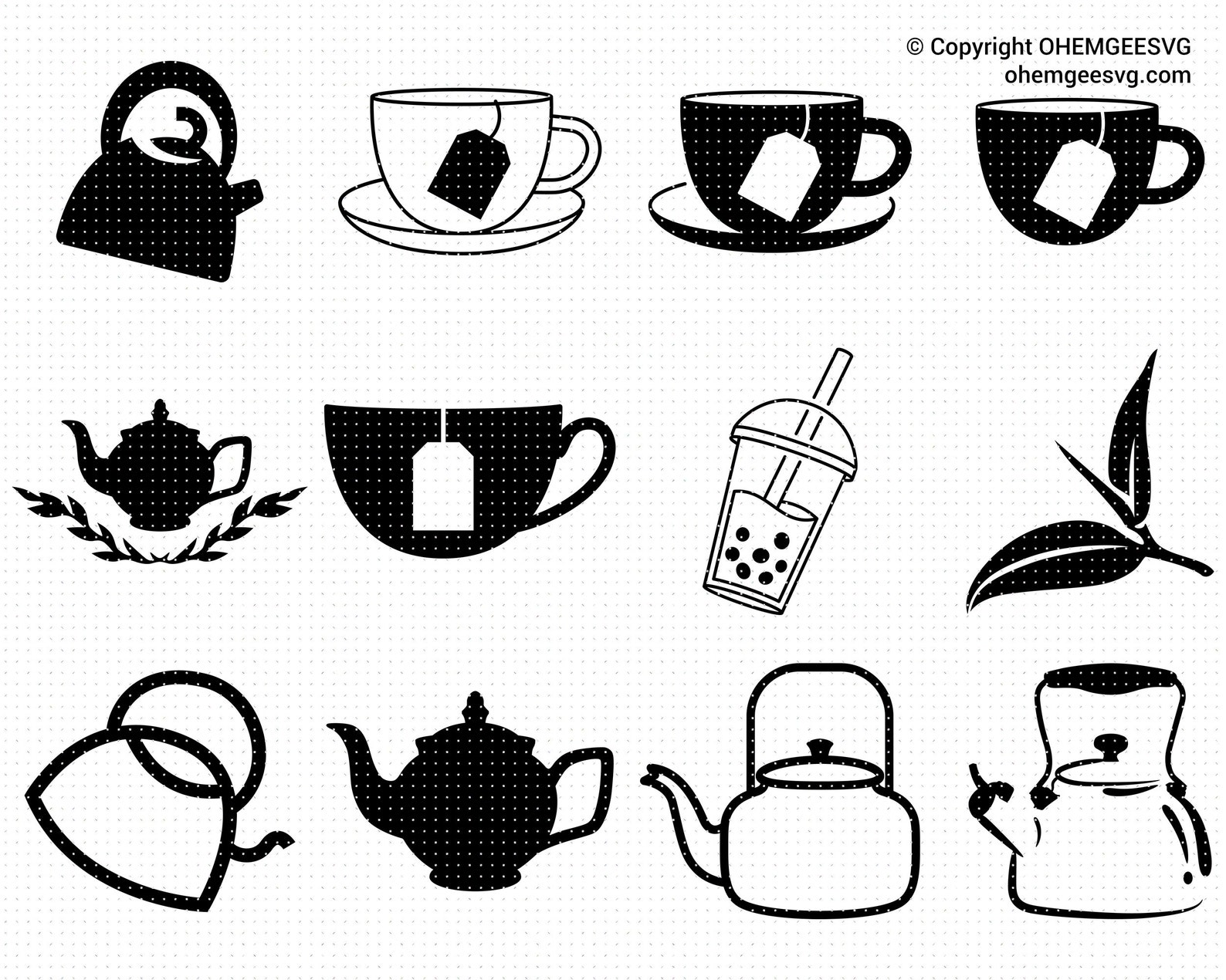Tea Bundle Svg Tea Cup Svg Bubble Tea Svg Boba Tea Svg Tea - Etsy