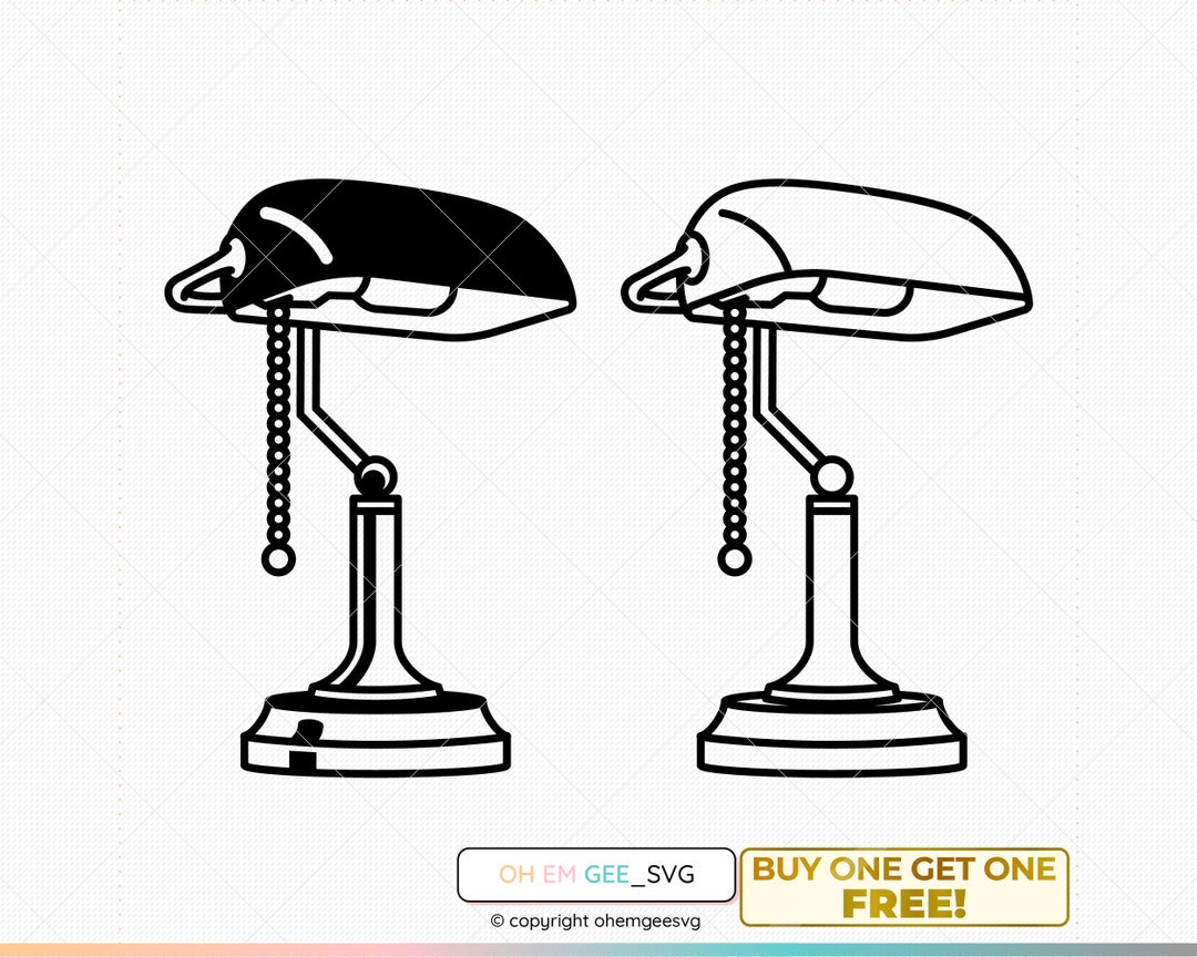 Library Desk Lamp Svg, Library Lamp Clipart, Desk Lamp Png, Lamp Dxf ...