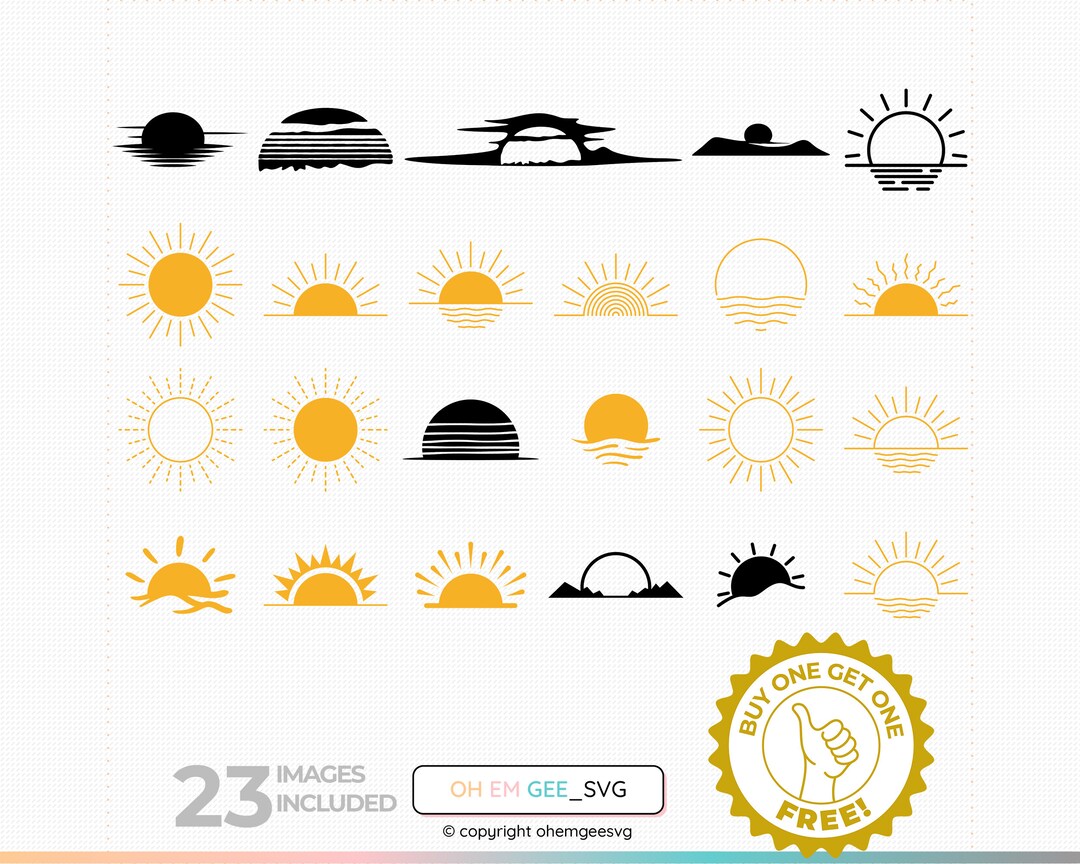 Sunrise Svg, Sunset Png, Sun Clipart, Sun Dxf, Sunrise Eps, Sunset ...