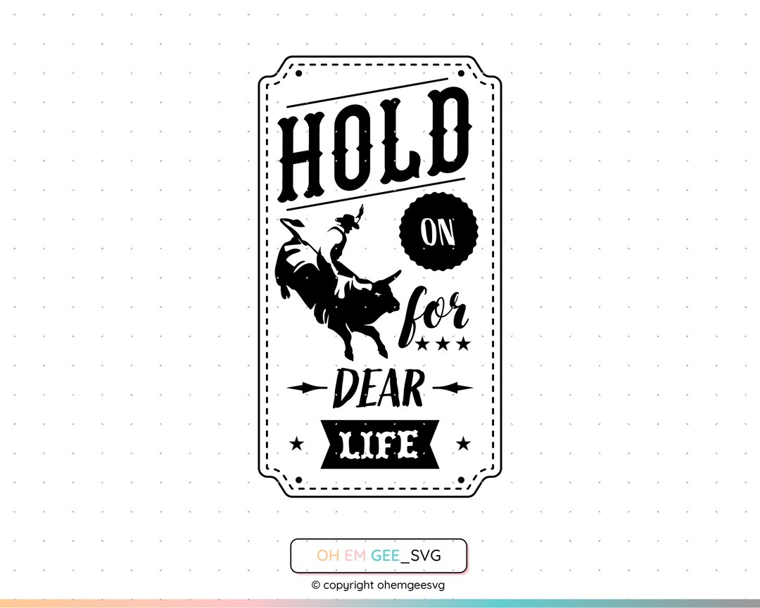 Bull Riding Saved in Svg and Png Files, Hold on for Dear Life Clipart ...