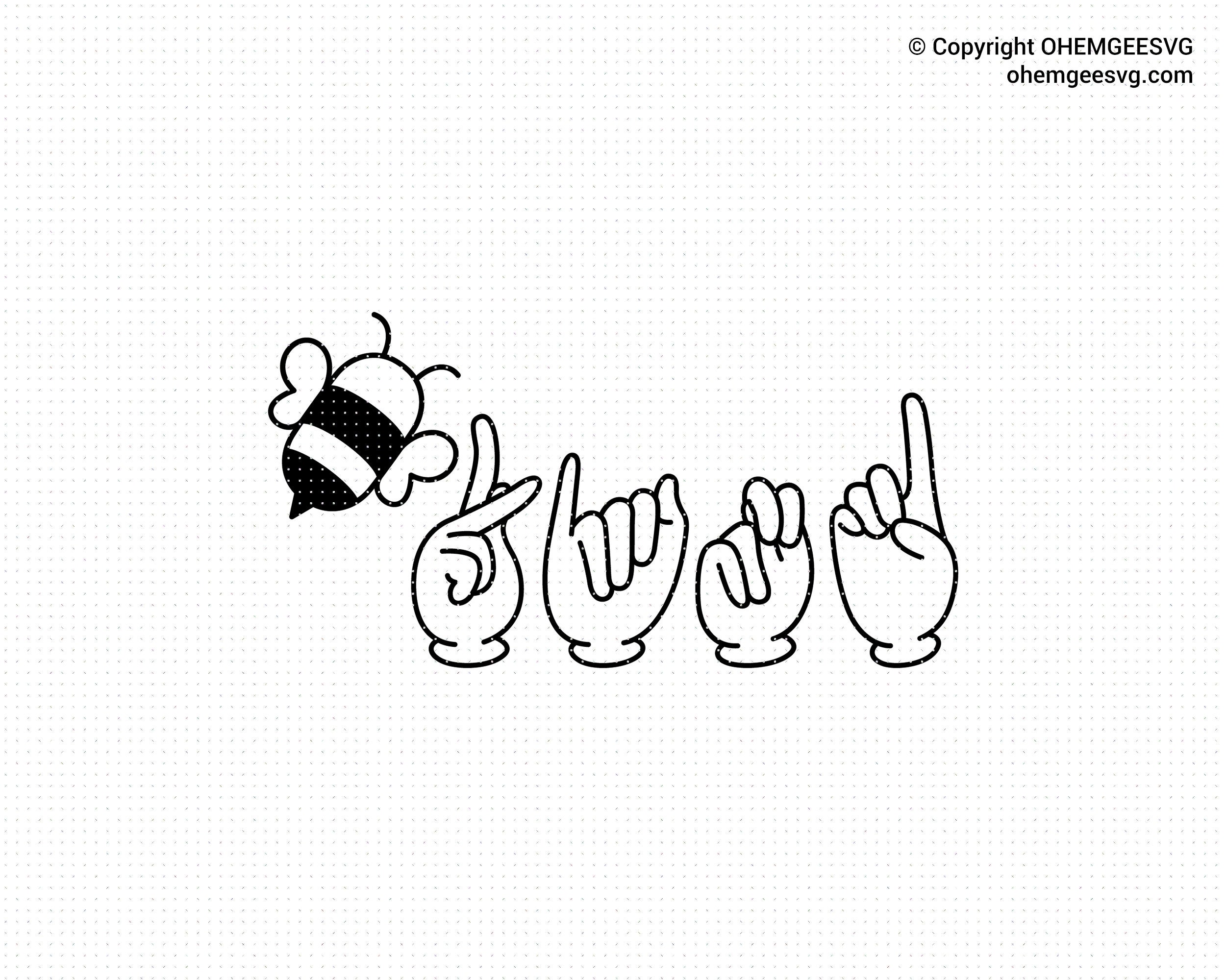 Bee Kind Svg Be Kind Png ASL Clipart Hand Sign Dxf Bee | Etsy
